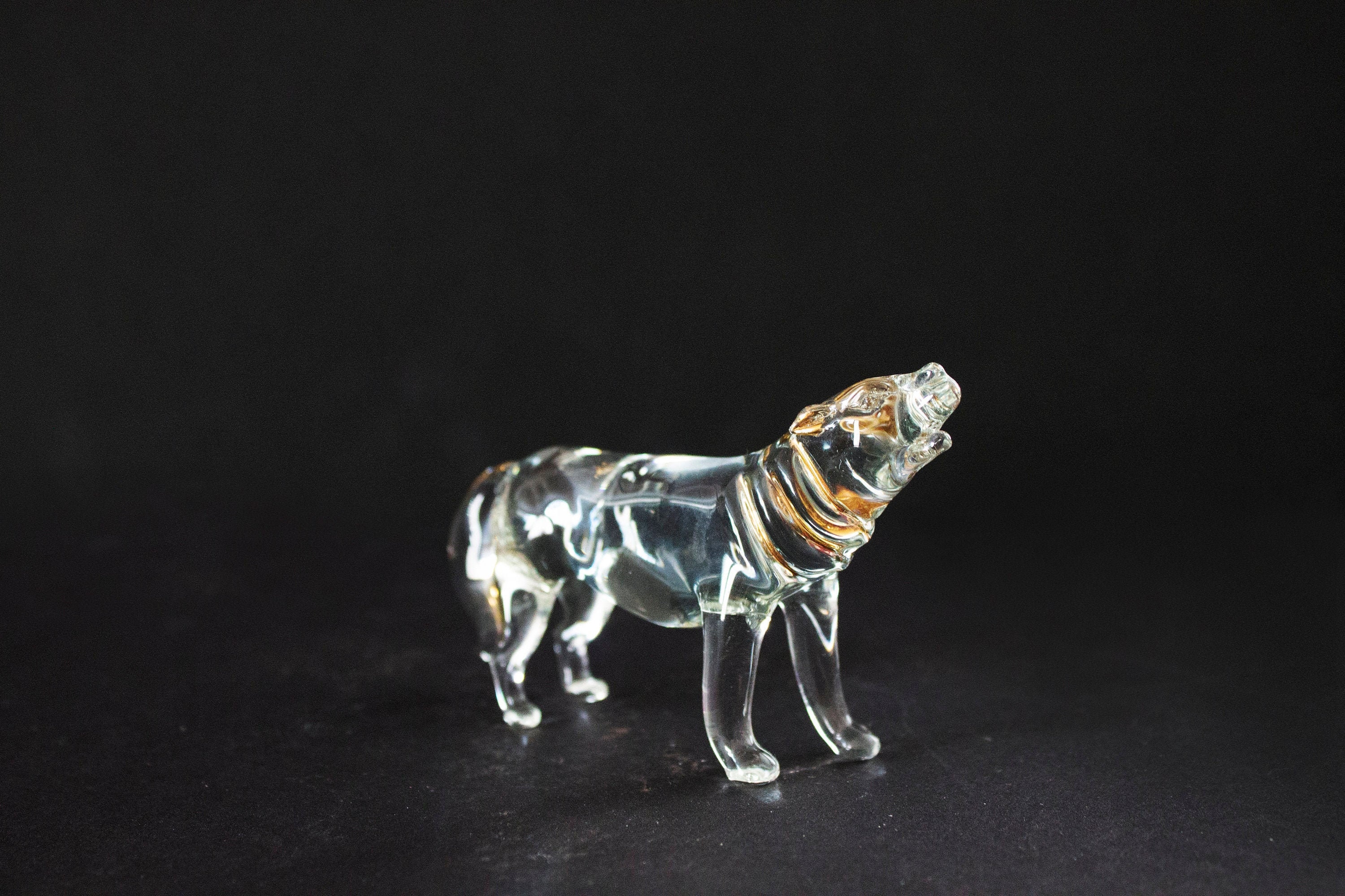 Howling Standing Wolf With 22 Karat Gold Plated Accents - Etsy