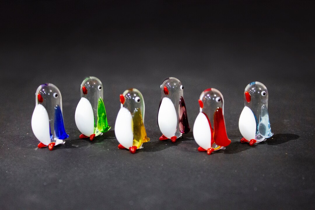 Set of Mini Clear Penguins (available as Individuals as Well) - Etsy