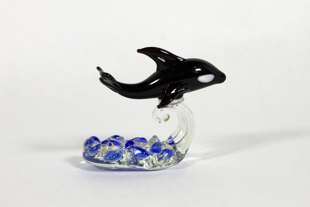 Glass Orca Killer Whale on Wave - Etsy