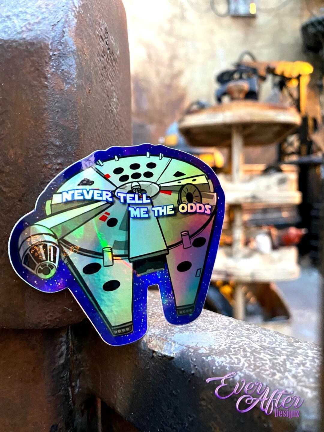 Holographic Millennium Falcon Decal / Sticker Never Tell Me the Odds - Etsy