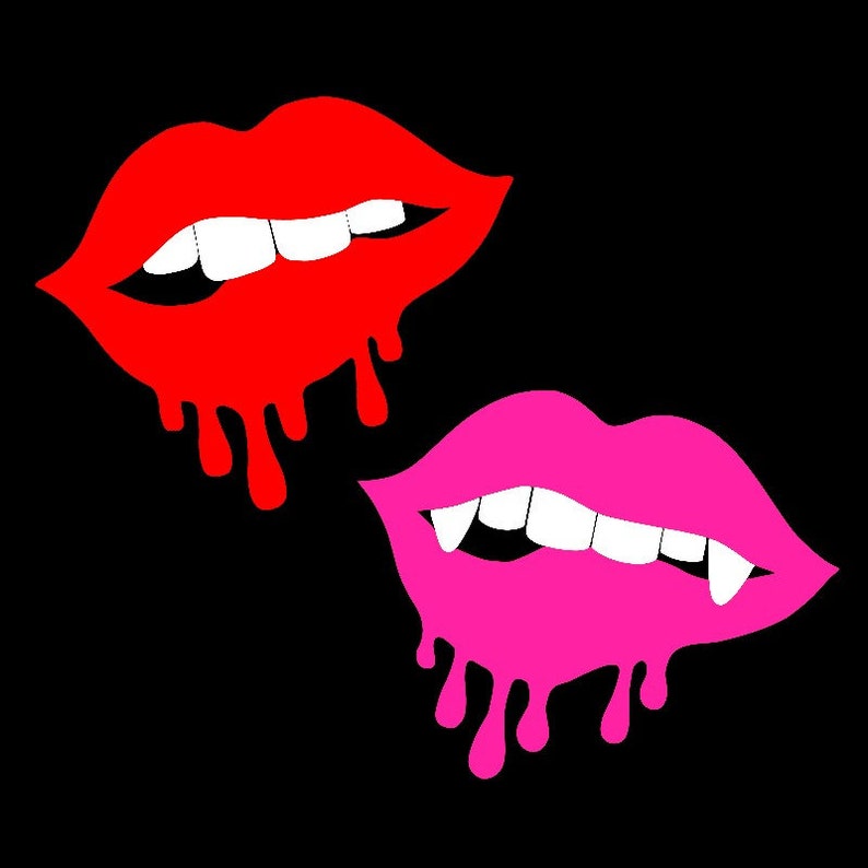 Lips Drip SVG File Vampire Lip Bite - Etsy