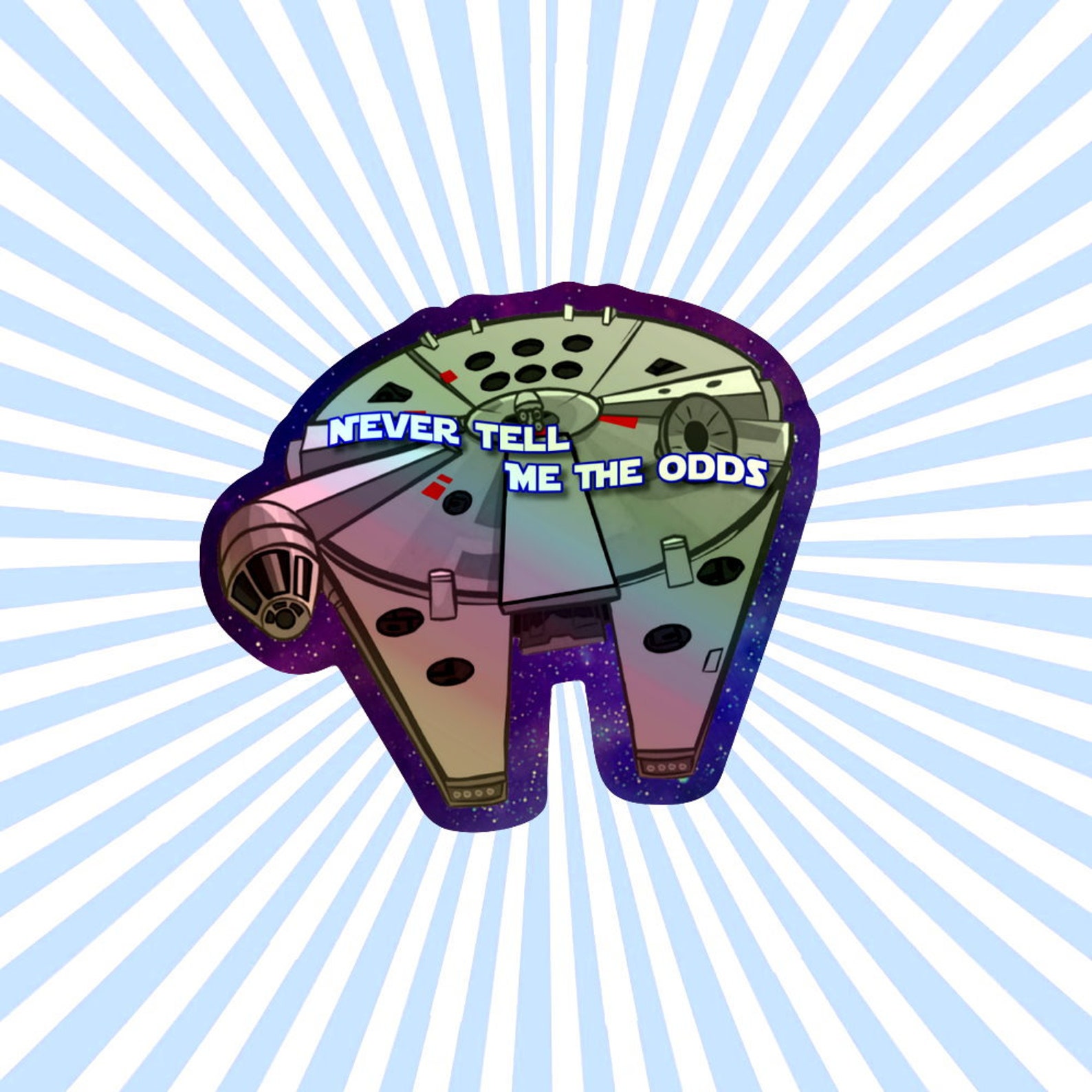 Holographic Millennium Falcon Decal / Sticker Never Tell Me | Etsy