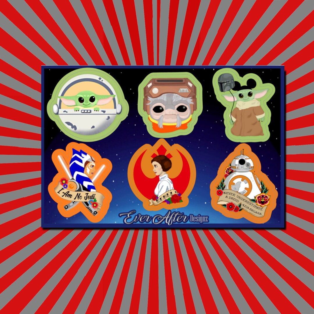 Star Wars Sticker Sheet Original Artwork Sticker - Grogu, Babu, Ahsoka ...