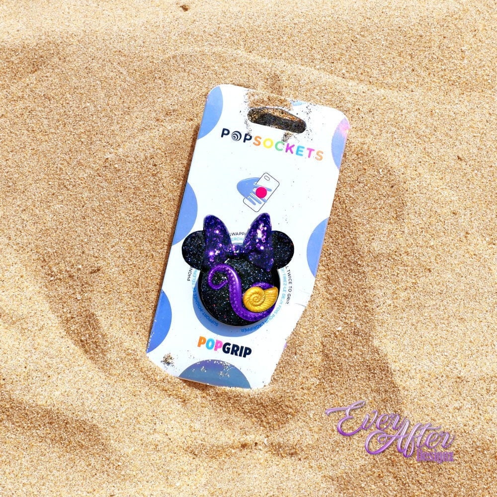 Ursula Minnie Phone Grip With Glow in the Dark Seashell | Etsy