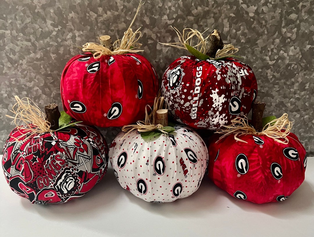 Uga,fabric College Pumpkin, Fall Decor, Autumn Decor, College Football ...