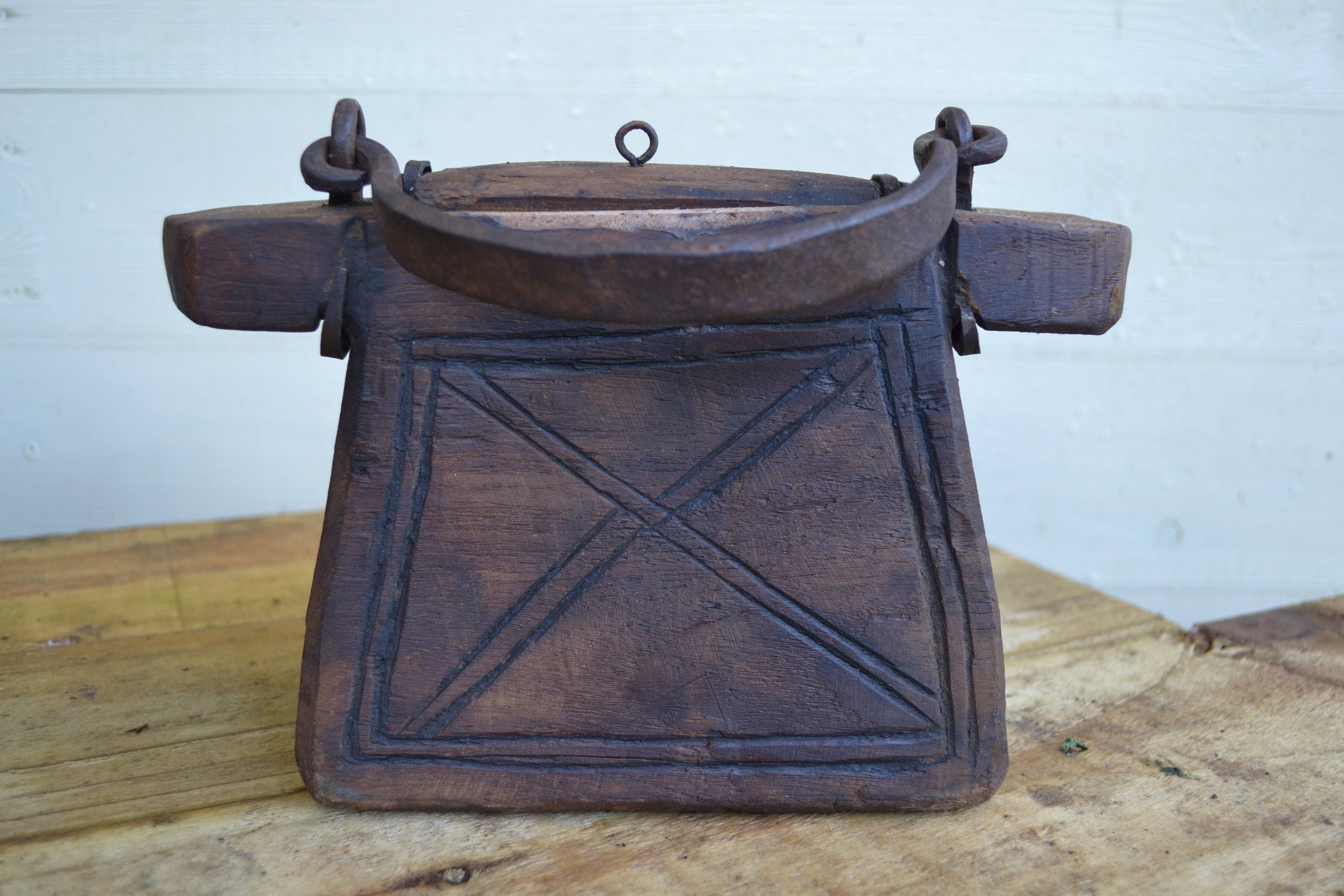 Original Teak Oil Pot / Vintage Vase / Decorative Pot / Planter ...