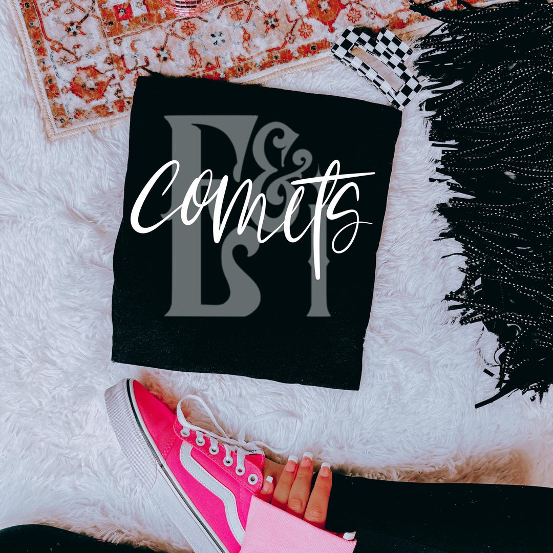 Comets Hand Lettered Script Mascot Name Digital Download PNG Sublimation Screen Print Design ...