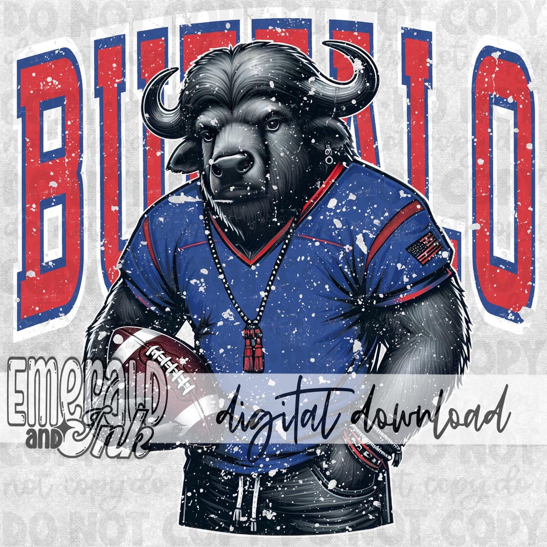 Buffalo Football Mascot PNG: Sublimation Design (digital Download) - Etsy
