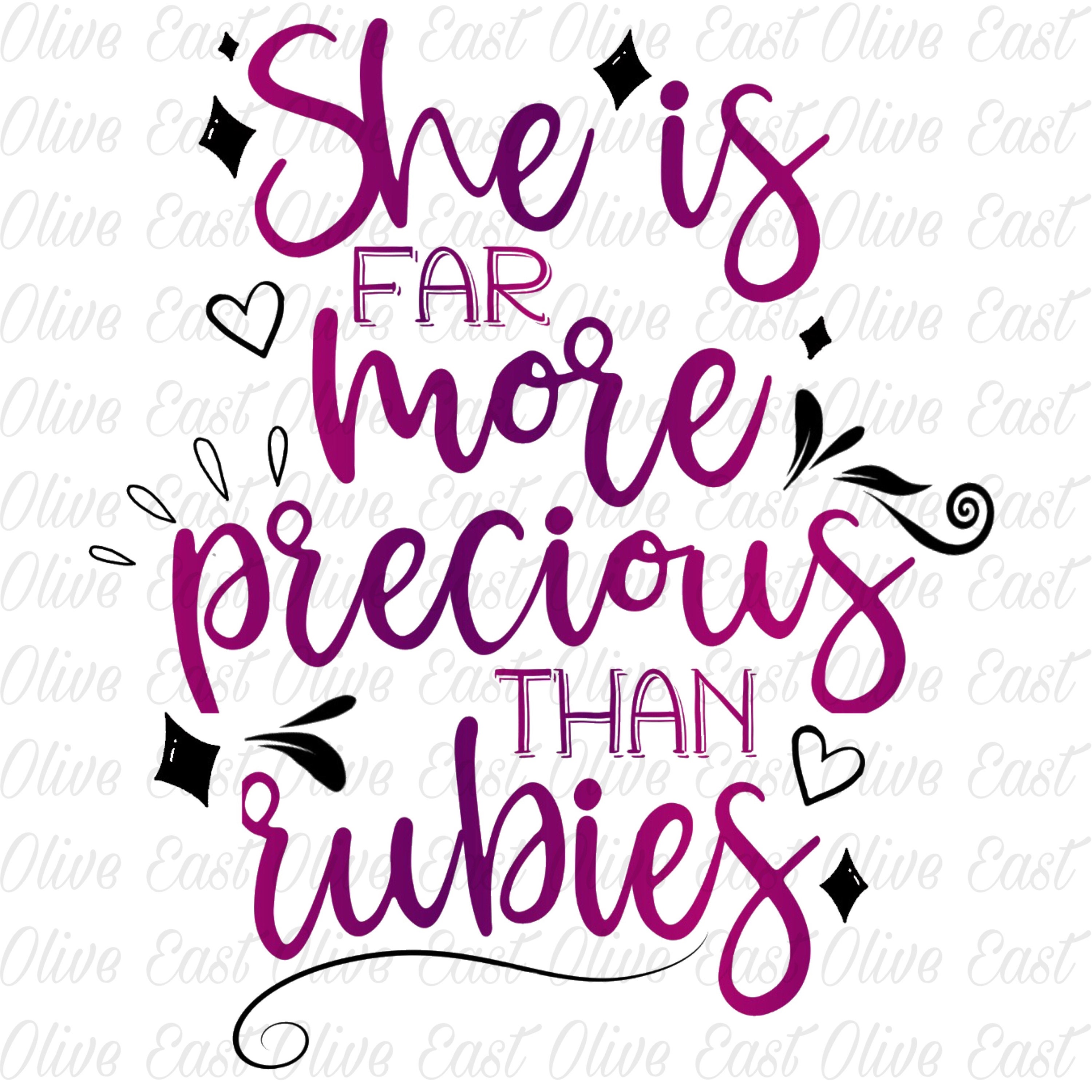 She Is More Precious Than Rubies Digital Graphic Download Png