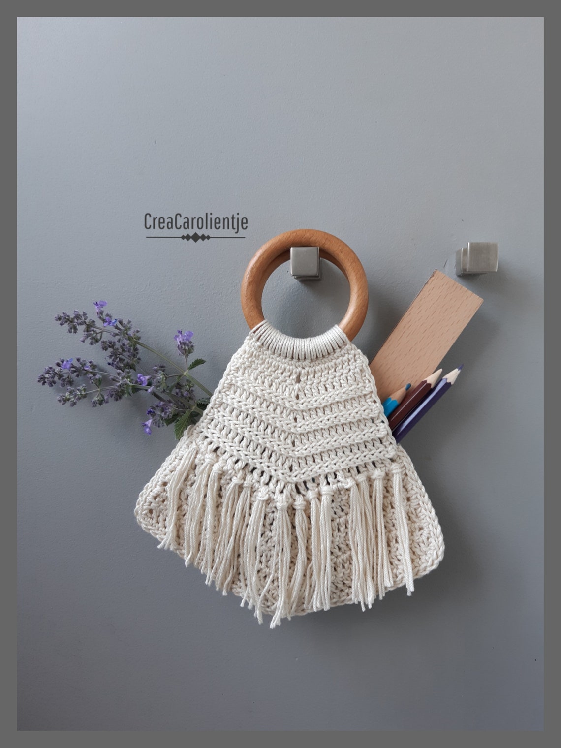 Crochet Pattern Little Hanging Bag sunshine in Dutch and | Etsy