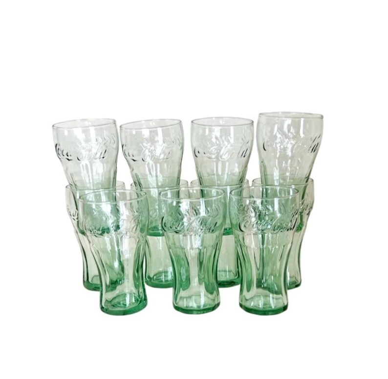 Perfect Vintage Mini Coca Cola, Coke Green Drinking Glasses 4.5” Inches ...