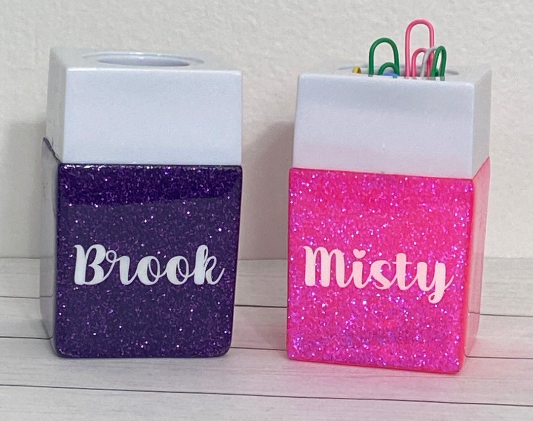Magnetic Paperclip Holder, Paperclip Storage, Paperclip Holder, Glitter ...