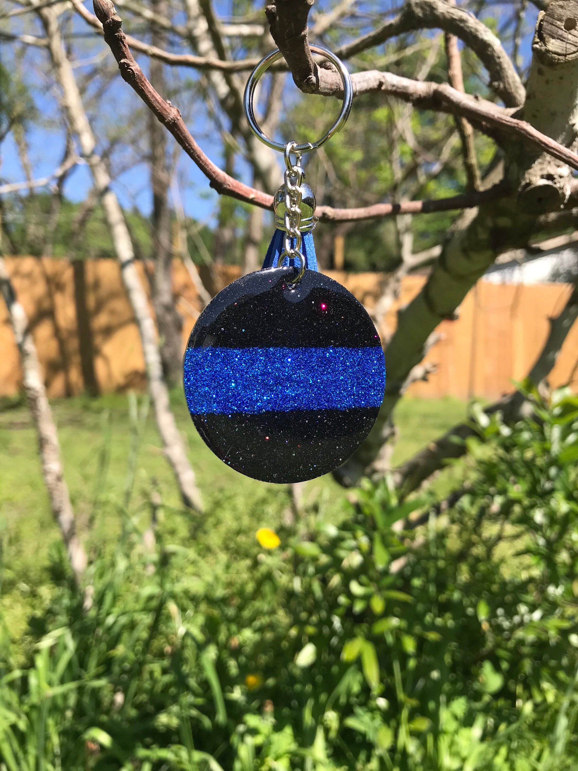 Thin Blue Line Keychain Thin Blue Line Police Keychain Law - Etsy