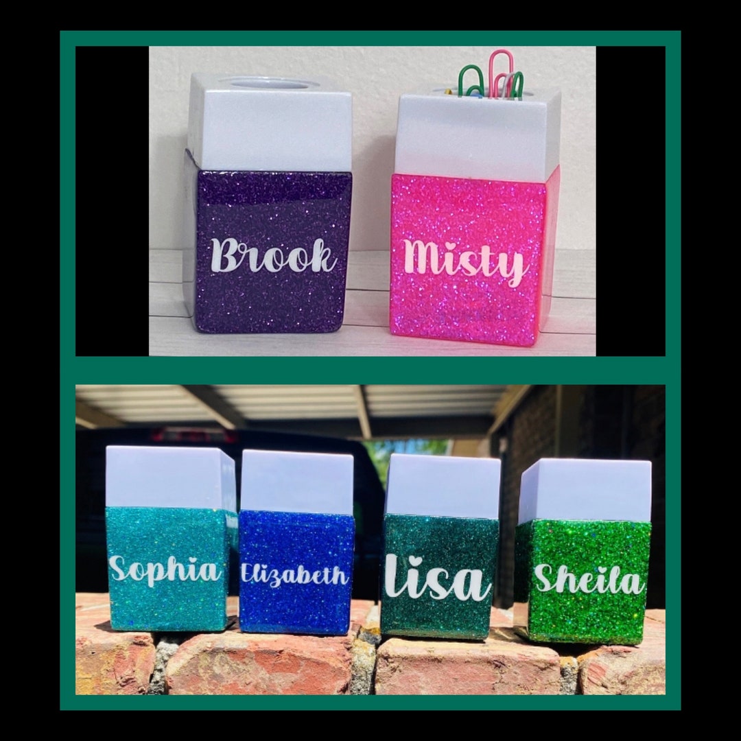 Magnetic Paperclip Holder, Paperclip Storage, Paperclip Holder, Glitter ...