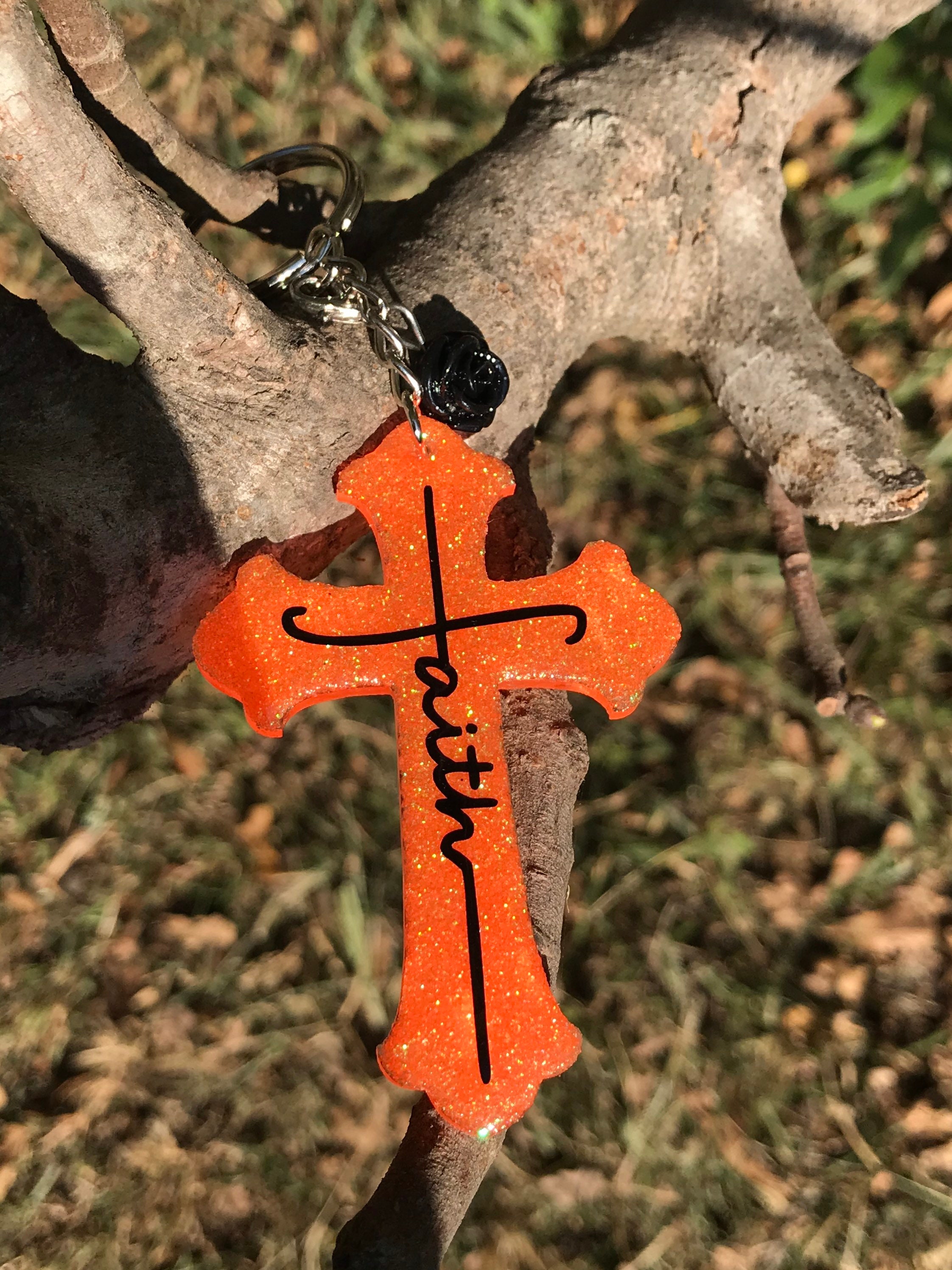 Faith Keychain Cross Keychain Faithcross Faith Cross - Etsy