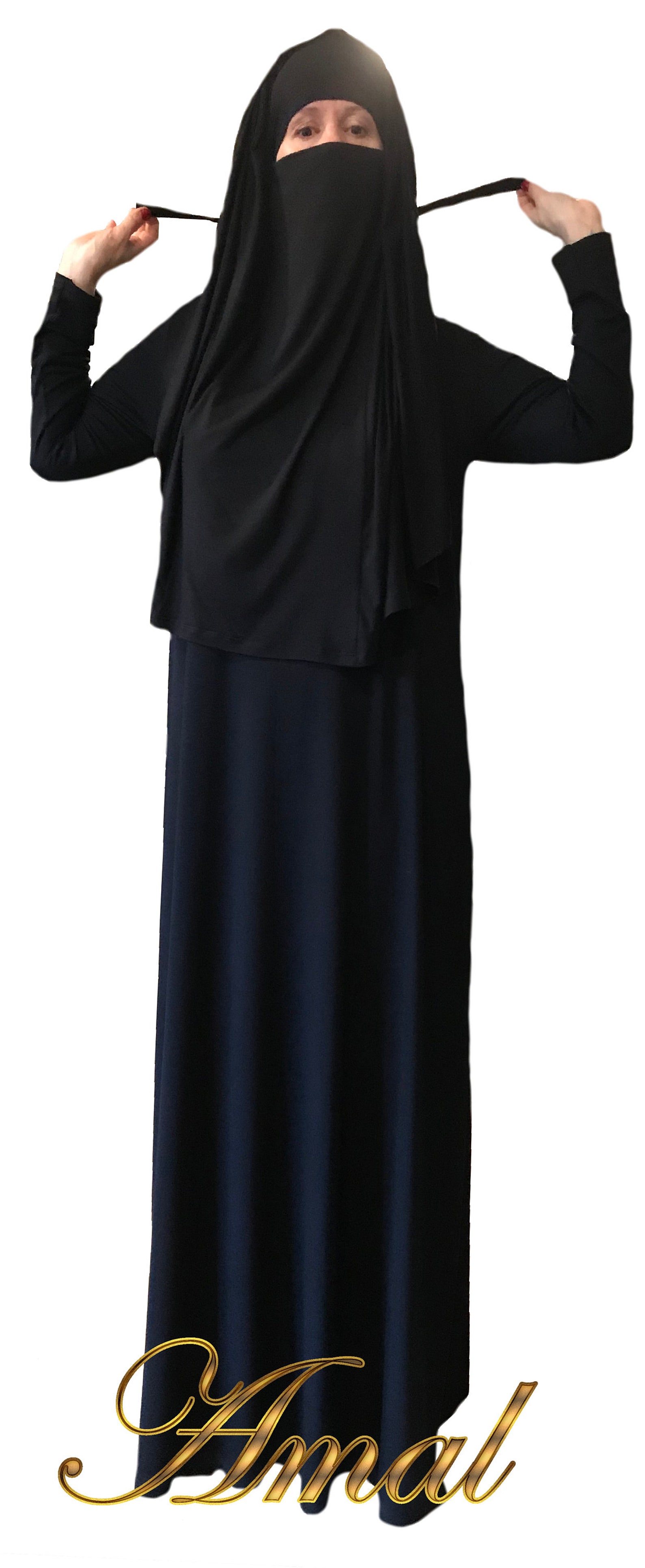 AMAL MUSLIM. Niqab and Dress. Women Burka. Overhead Jilbab. Hijab ...
