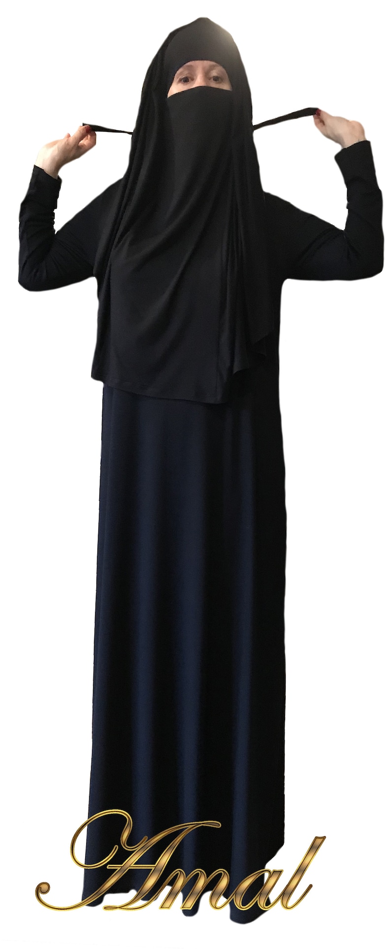 AMAL MUSLIM. Niqab and Dress. Women Burka. Overhead Jilbab. Hijab ...