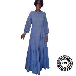 AMAL Muslim. Basic Solid Color Chiffon Dress. Xs-5xl. USA. Model 05. - Etsy