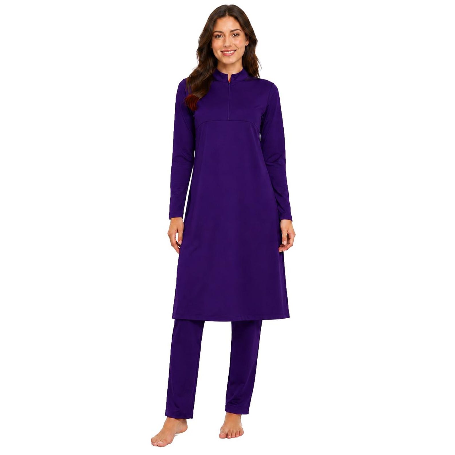 Modest Swimwear Set for Women, Long Sleeve Burkini Tunic and Pants ...