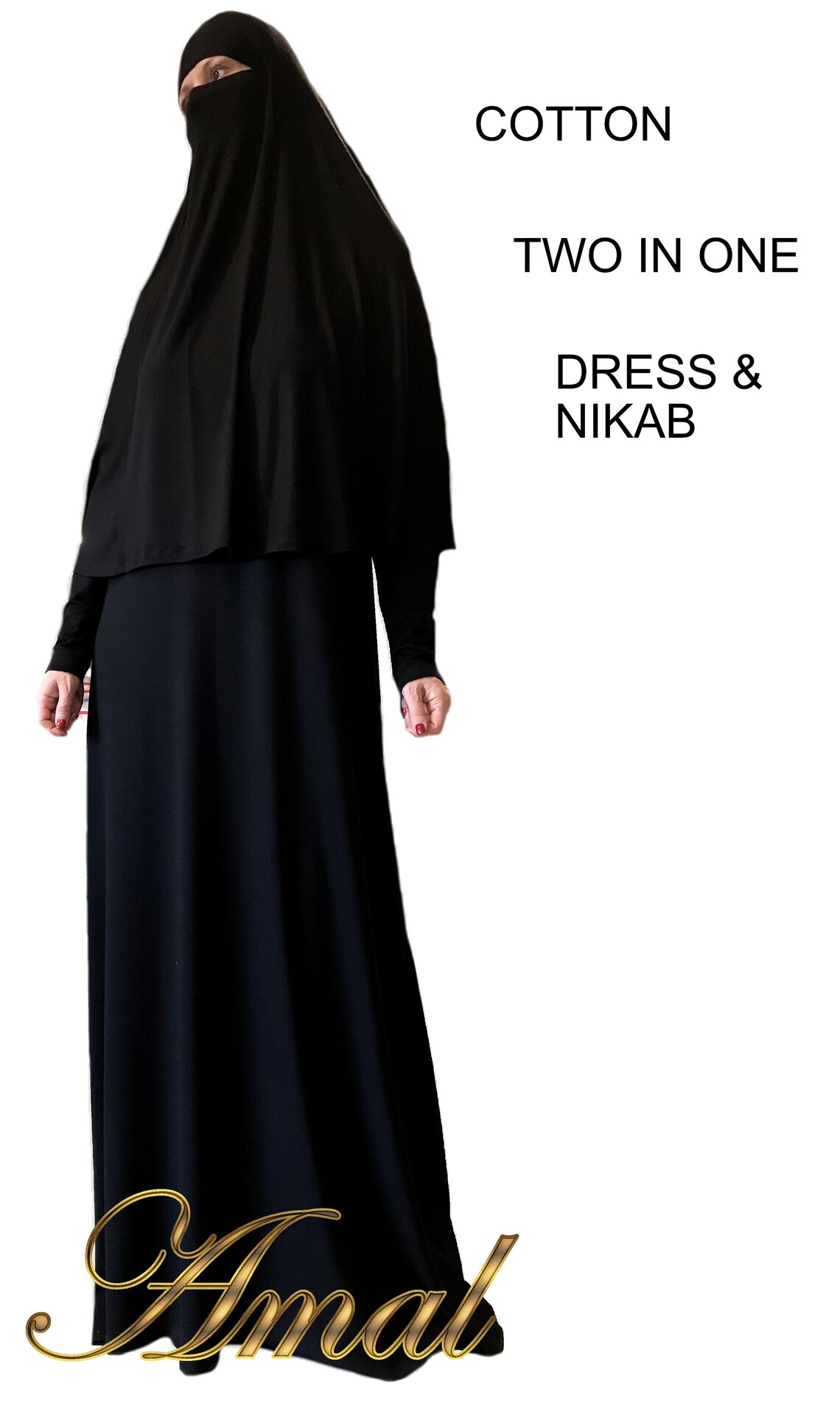 AMAL MUSLIM. Niqab and Dress. Women Burka. Overhead Jilbab. Hijab ...