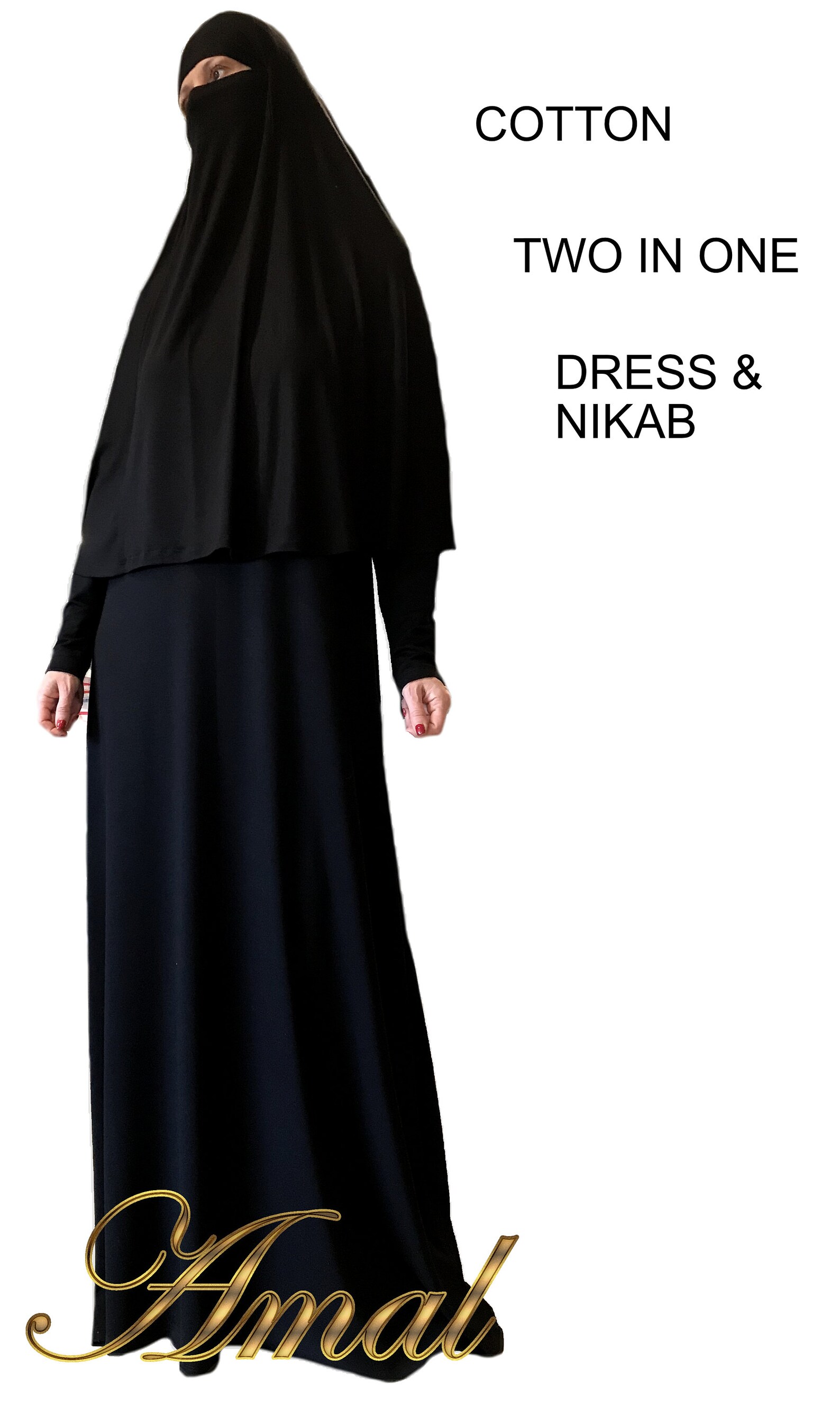AMAL MUSLIM. Niqab and Dress. Women Burka. Overhead Jilbab. Hijab ...