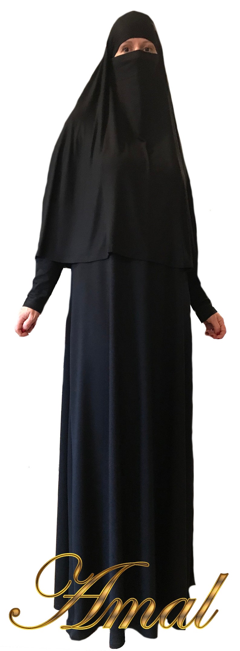 AMAL MUSLIM. Niqab and Dress. Women Burka. Overhead Jilbab. Hijab ...