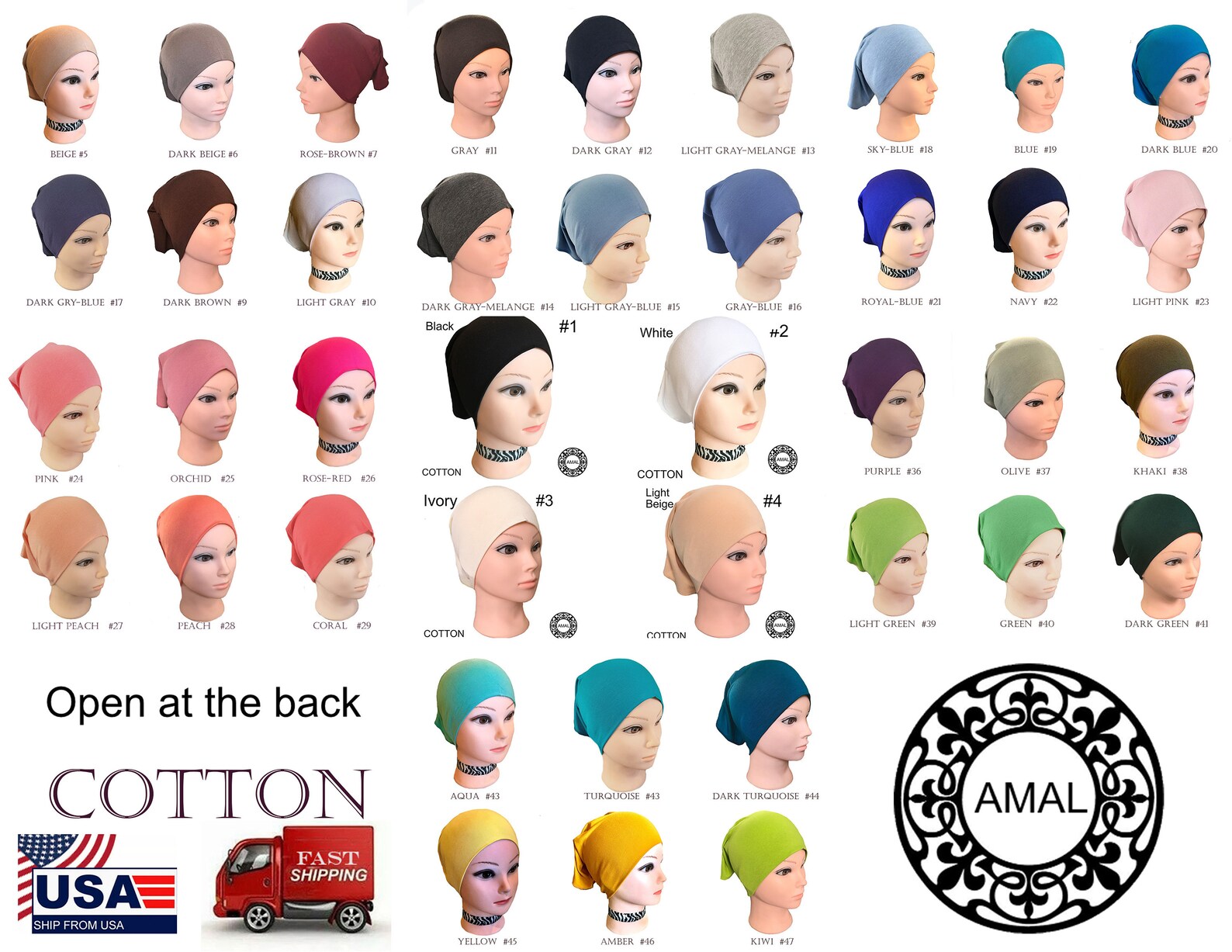 AMAL Muslim Cap for Women Under Scarf Cotton Islamic Hijab - Etsy