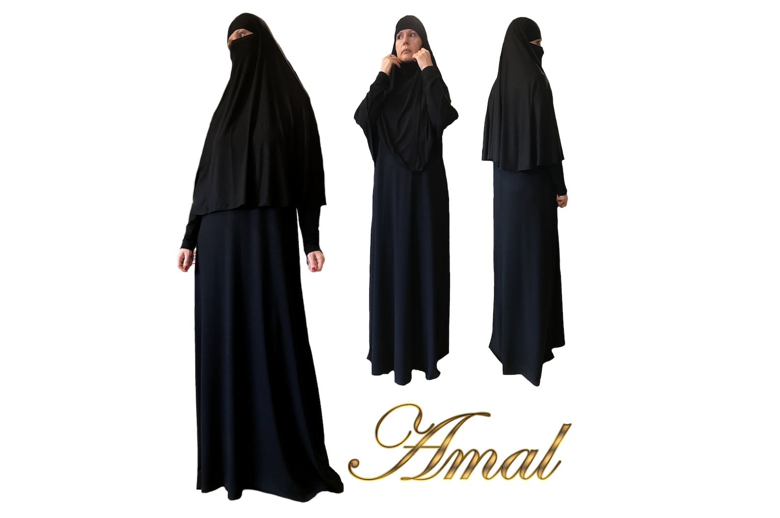 AMAL MUSLIM. Niqab and Dress. Women Burka. Overhead Jilbab. Hijab ...
