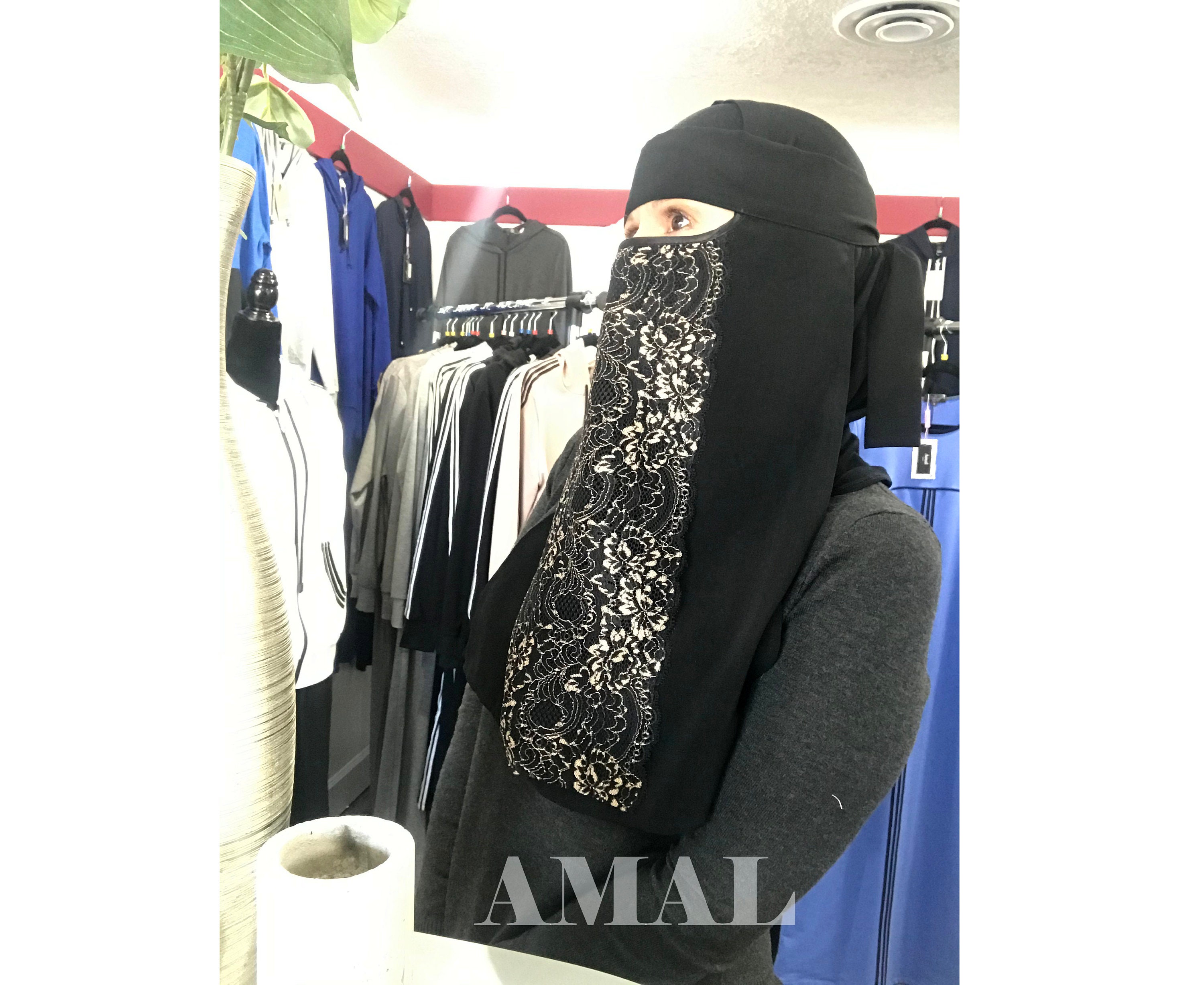 AMAL Niqab With Guipure Muslim Nikab Women Burka Amira Veil Islamic ...