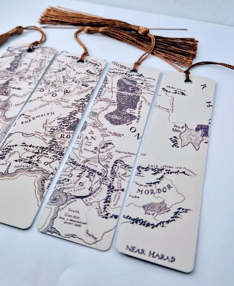 Lord of the Rings - Map of Middle Earth Metal Bookmark Set - Etsy Canada