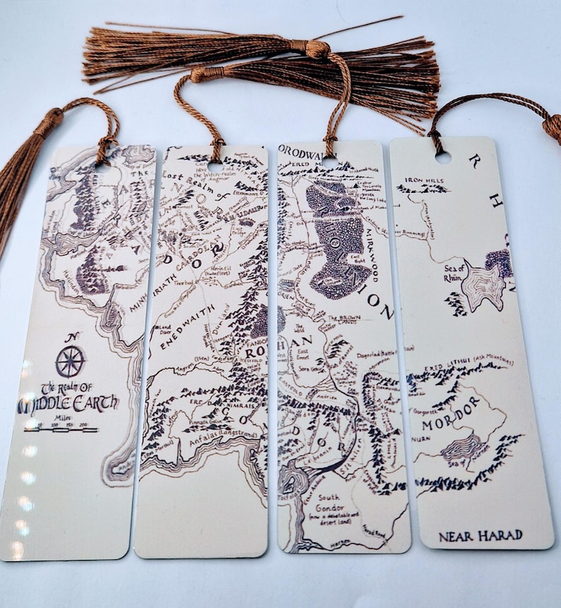 Lord of the Rings - Map of Middle Earth Metal Bookmark Set - Etsy