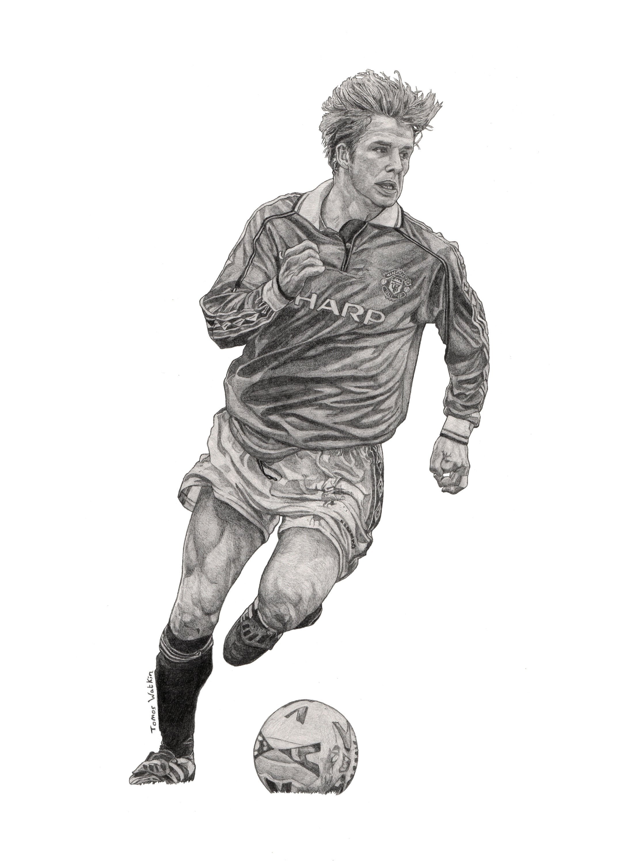 David Beckham Soccer Black And White