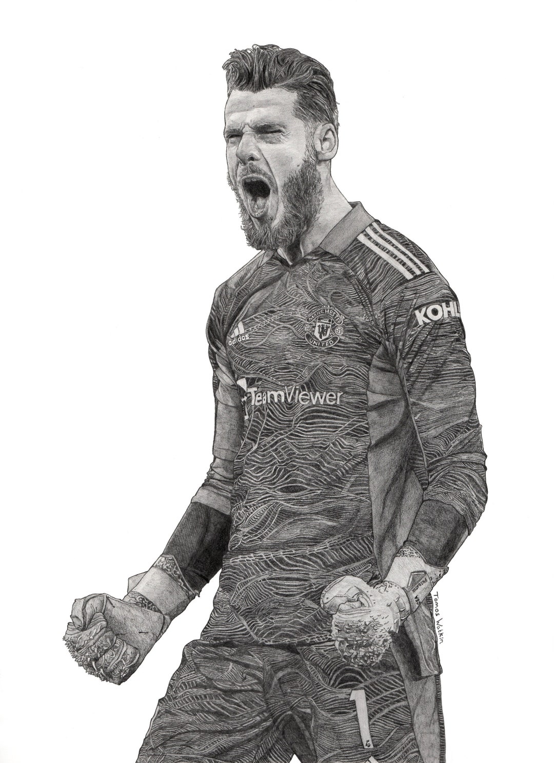 David De Gea Portrait Print A5/A4/A3 - Etsy