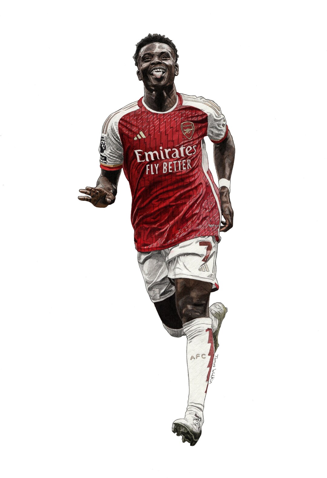 Bukayo Saka Artwork Print A5/A4/A3 - Etsy UK