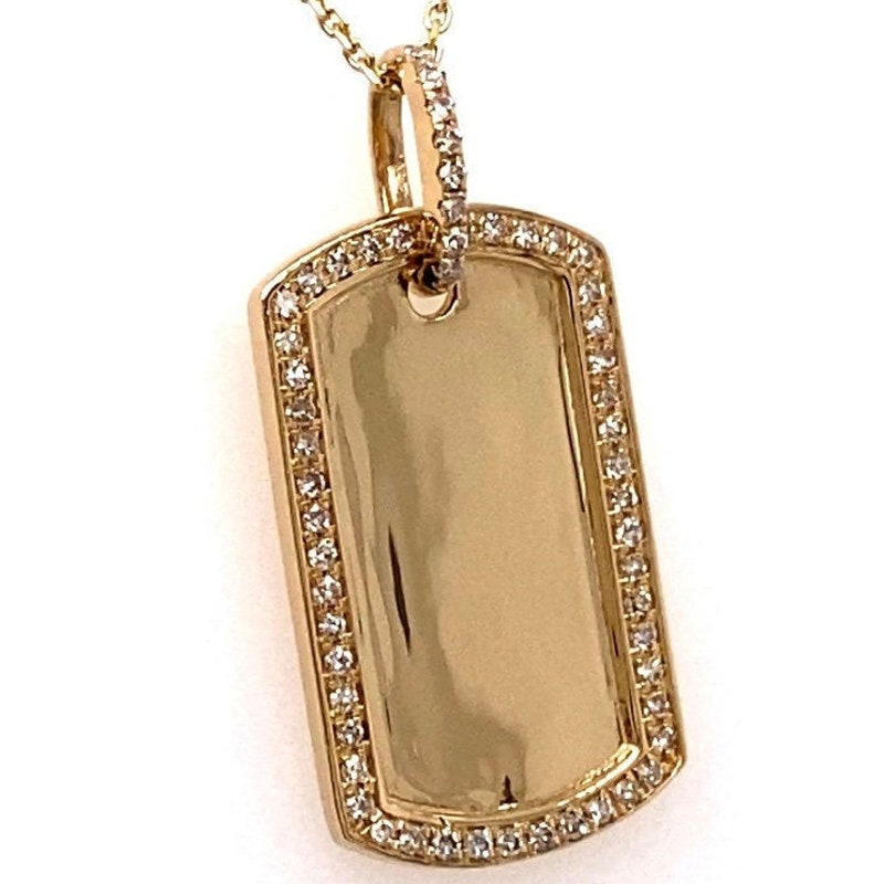 Gold Dog Tag - Etsy