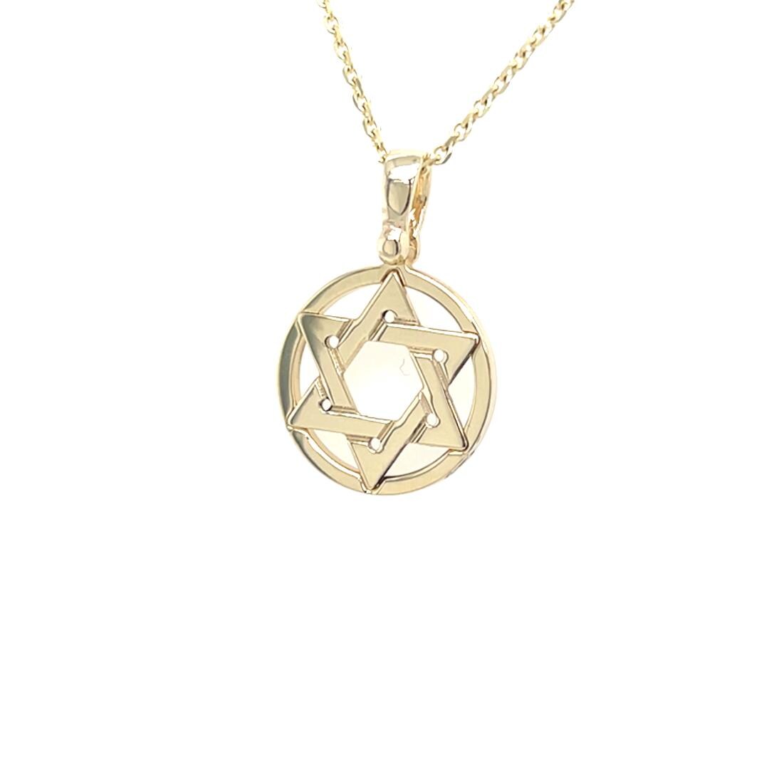 14k Gold Star of David Pendant Necklace / Yellow, White & Two-tone Star ...