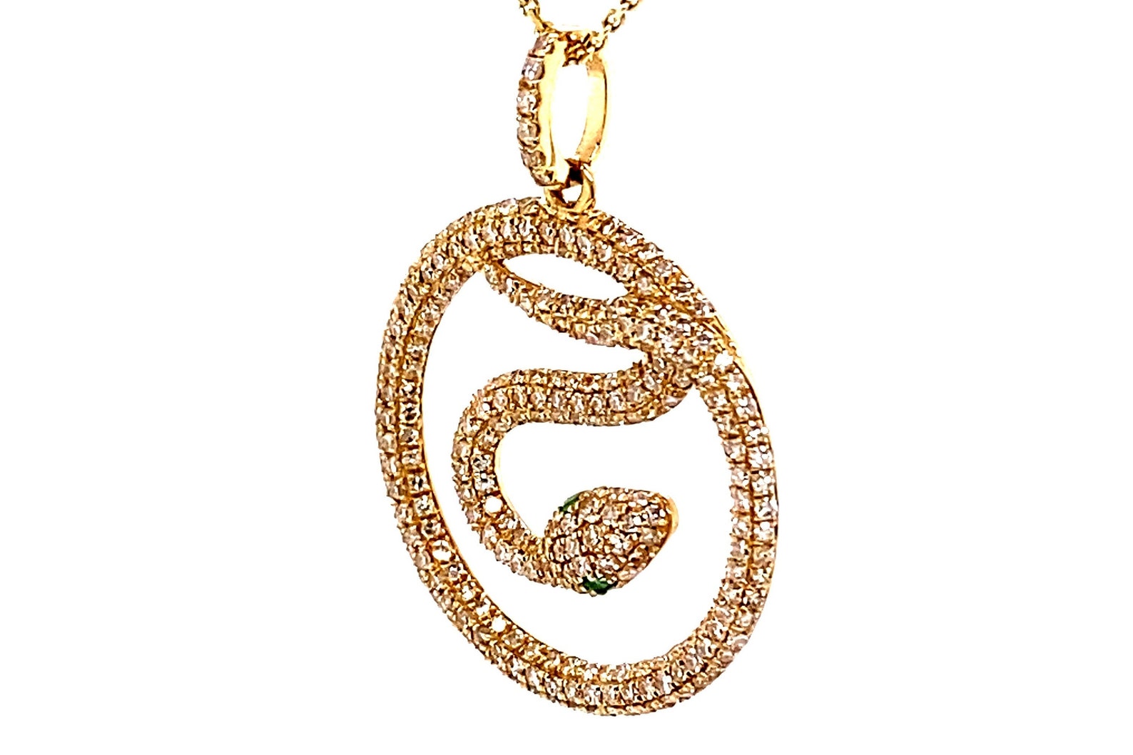Elegant 14k Diamond Serpent Pendant Necklace for Women / - Etsy