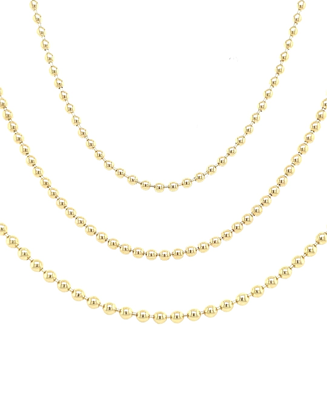 14K Solid Gold Ball Chain / Gold Ball Necklace / Dainty Ball Chain ...