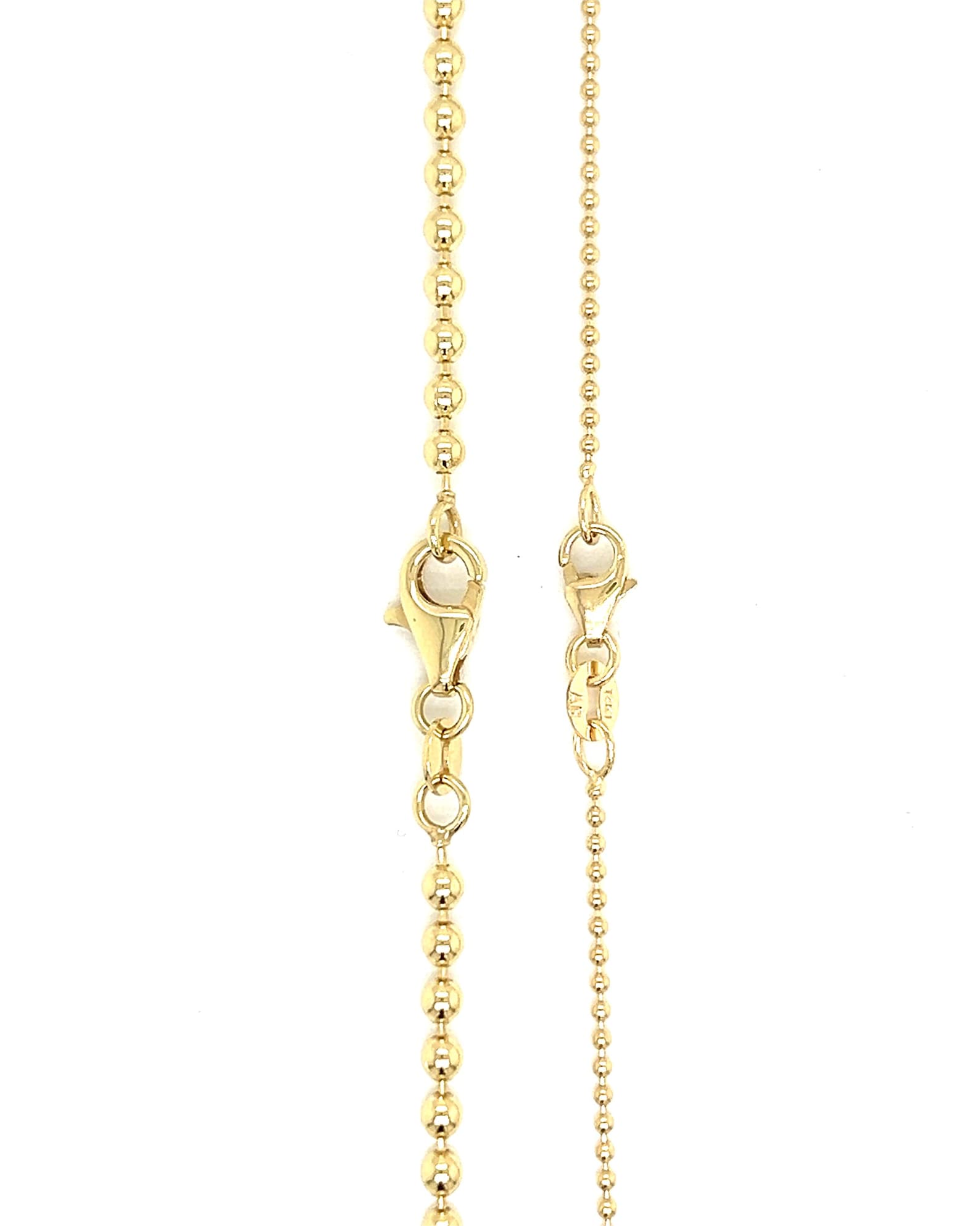 14K Solid Gold Ball Chain / Gold Ball Necklace / Dainty Ball Chain ...