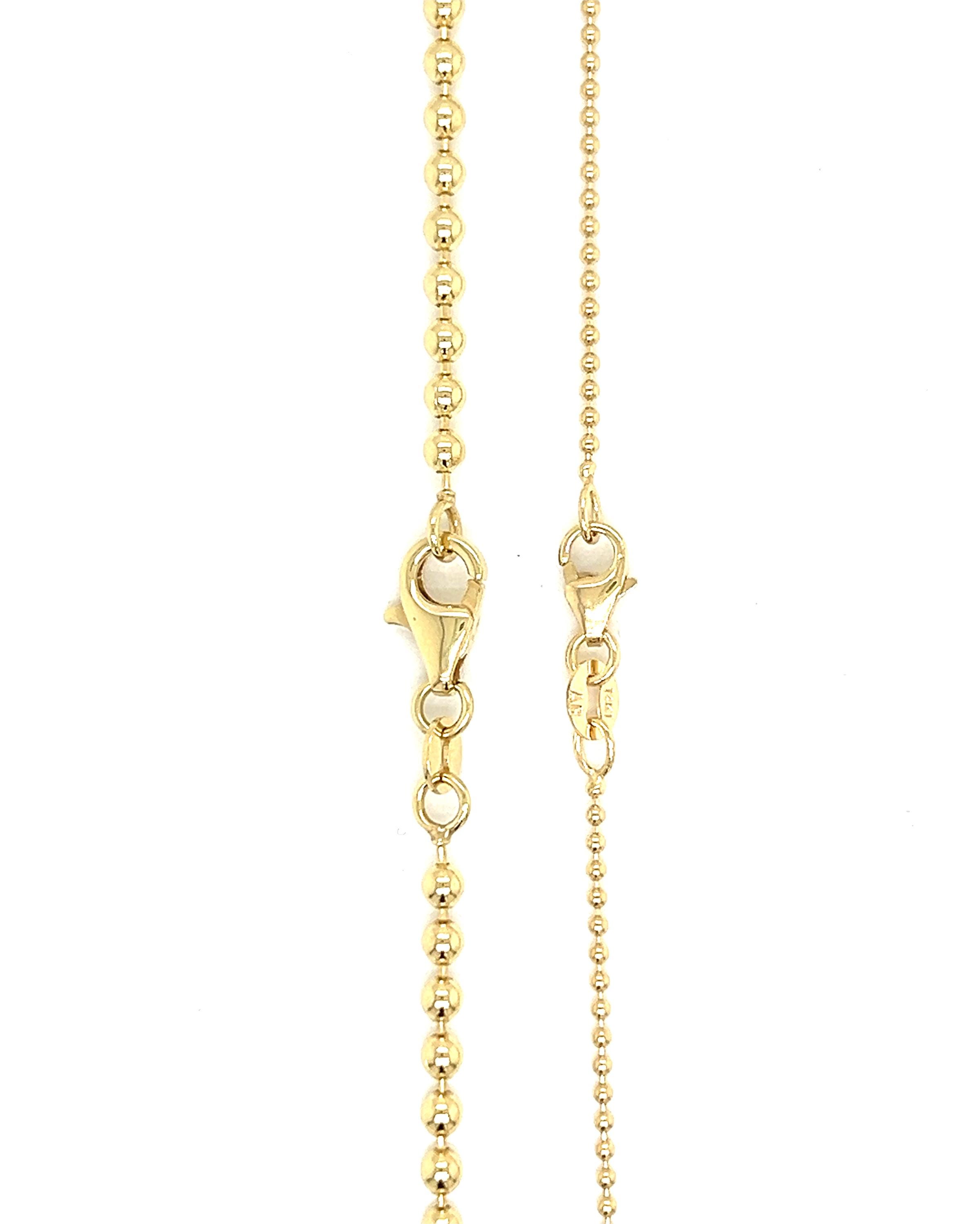 14K Solid Gold Ball Chain / Gold Ball Necklace / Dainty Ball Chain ...