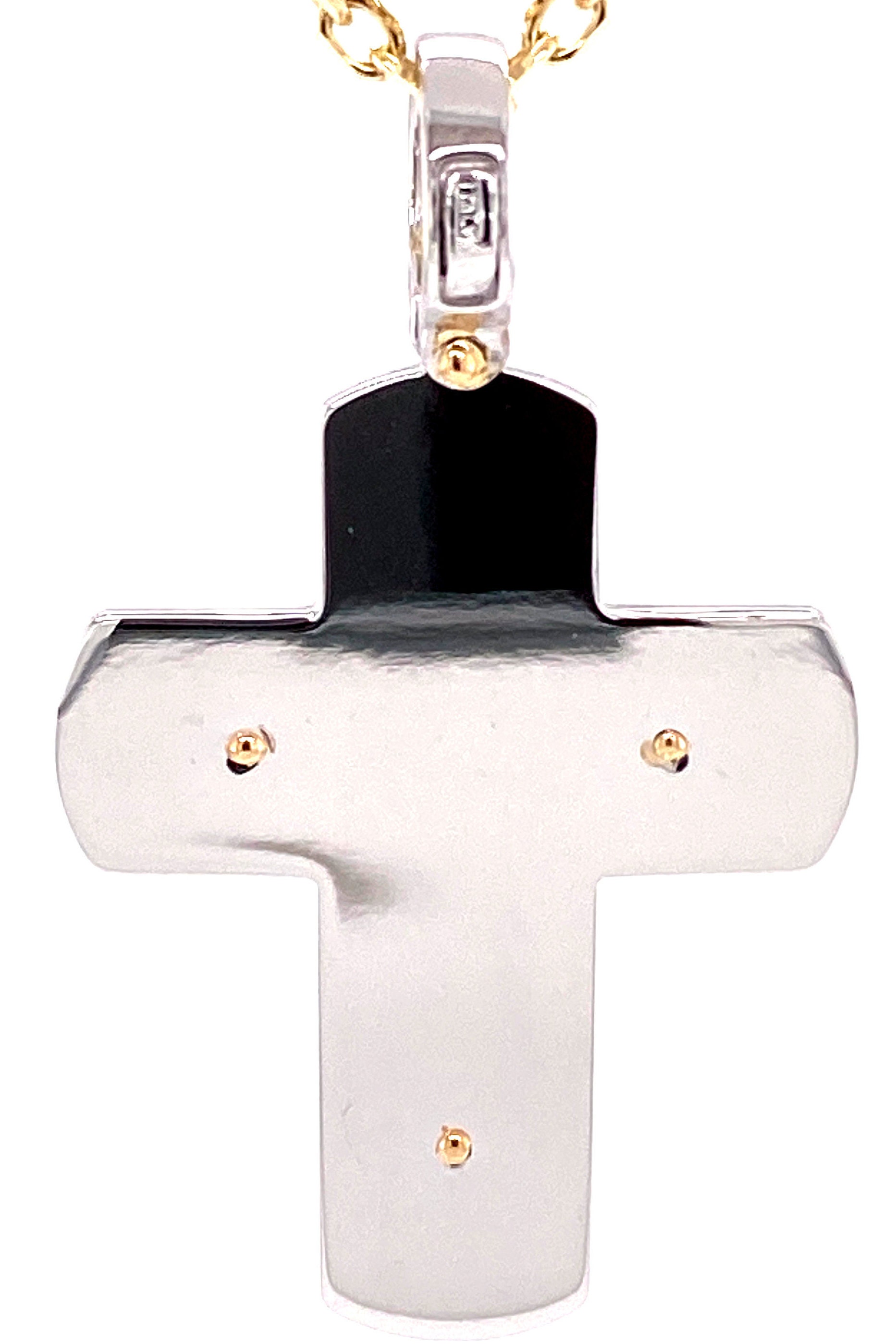 Two Tone Italian Made 14k Solid Gold Cross Pendant Charm | Etsy