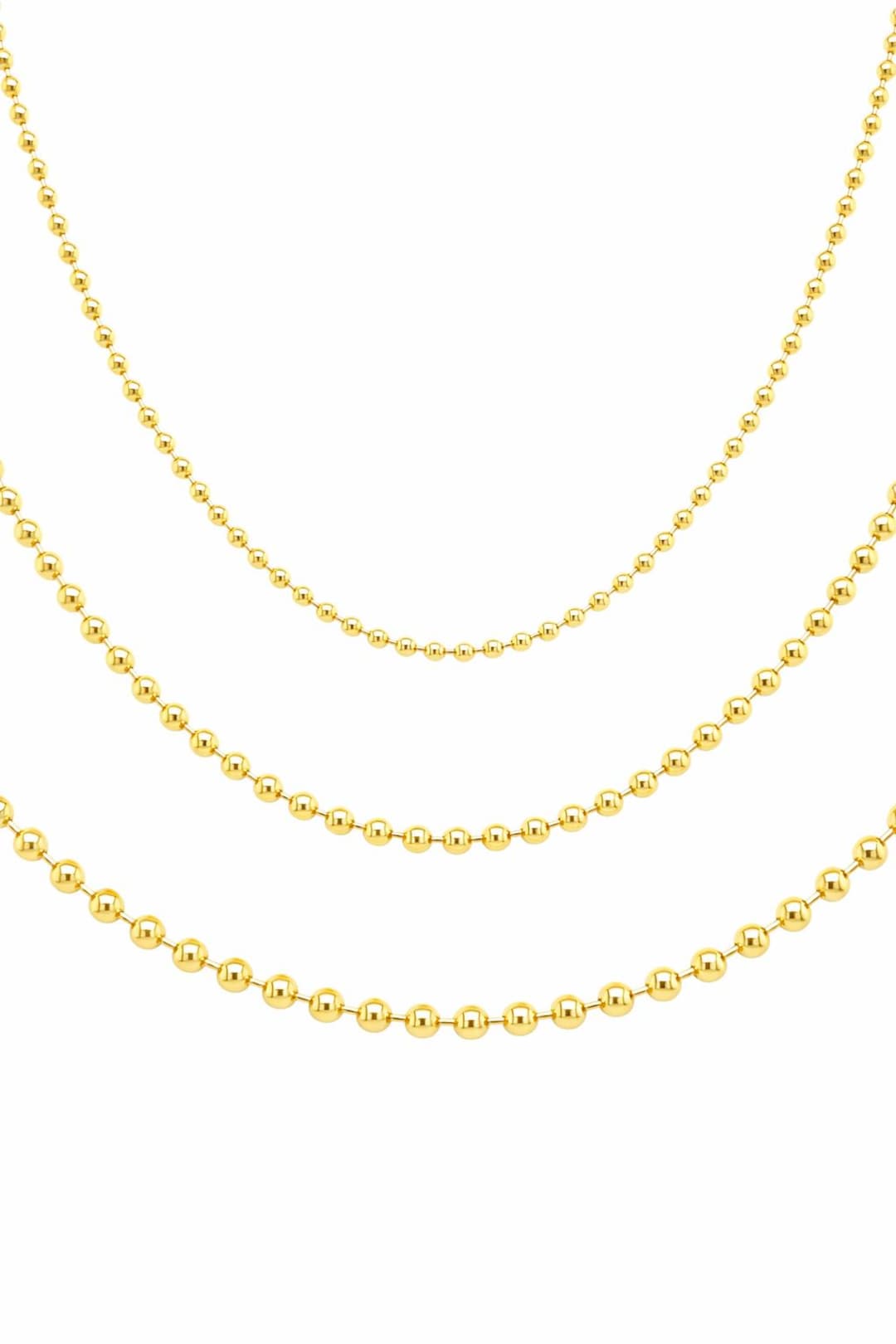 14K Solid Gold Ball Chain Necklace: Italian Bead Chain - Etsy