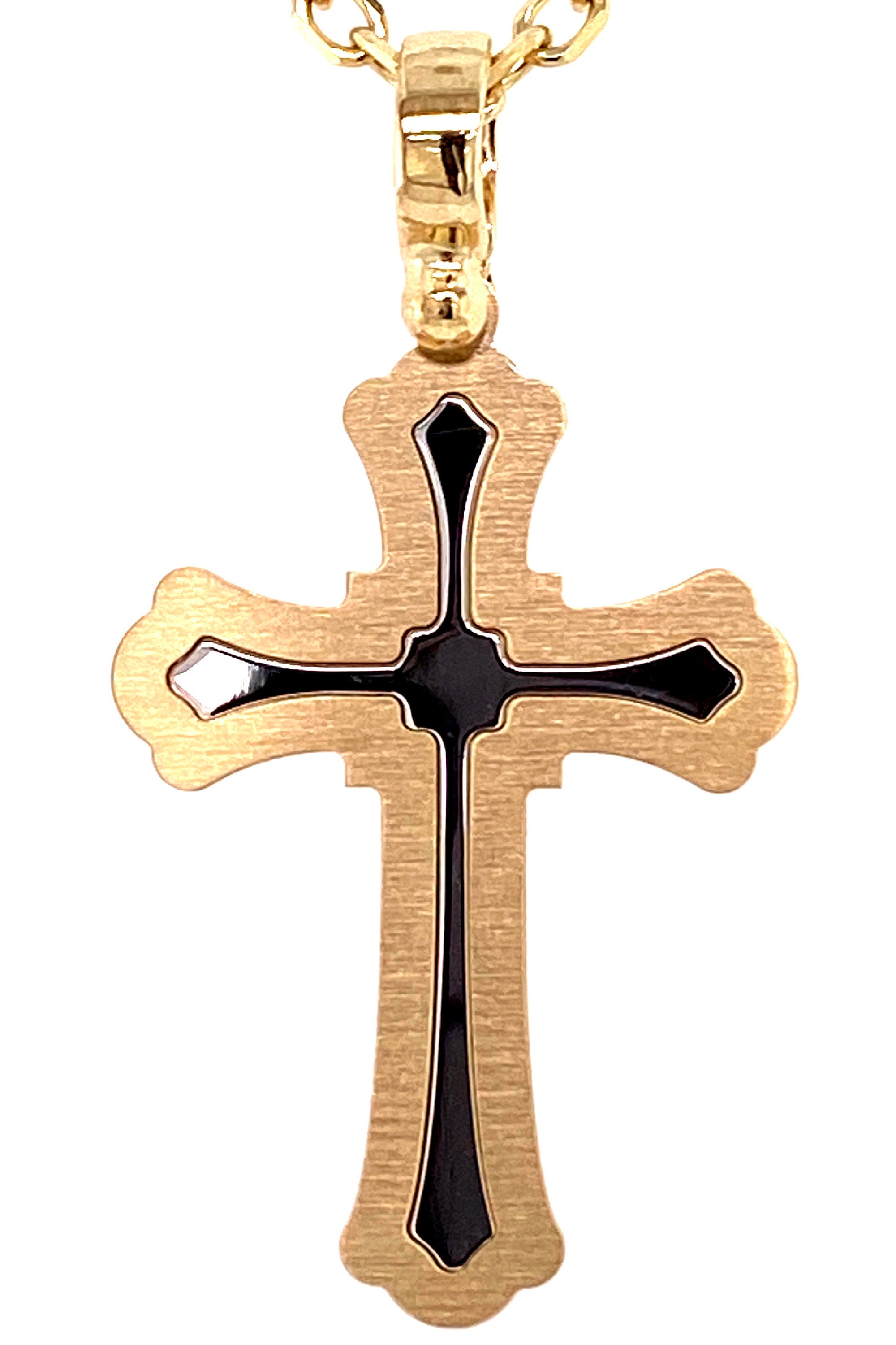 Two Tone Italian Made 14k Solid Gold Cross Pendant Charm - Etsy