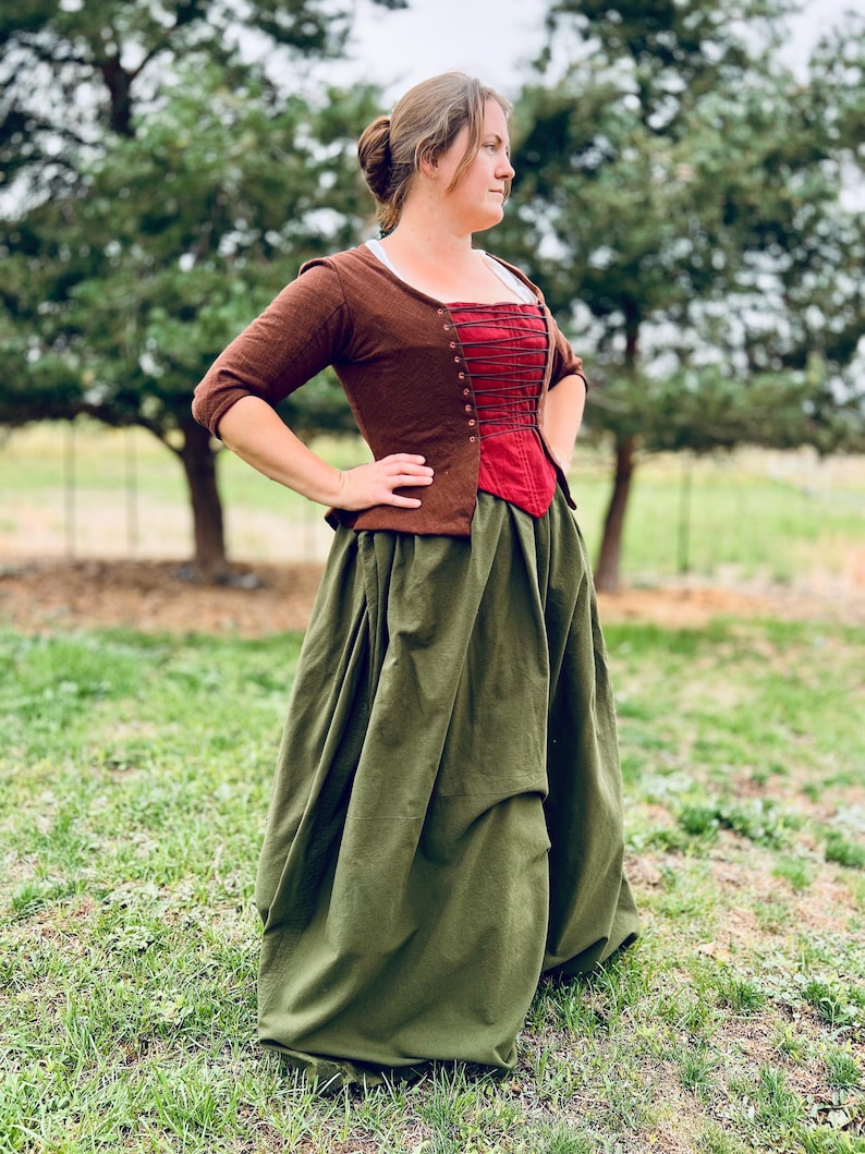 18th Century Skirt With Front & Back Ties, Floor Length Colonial ...