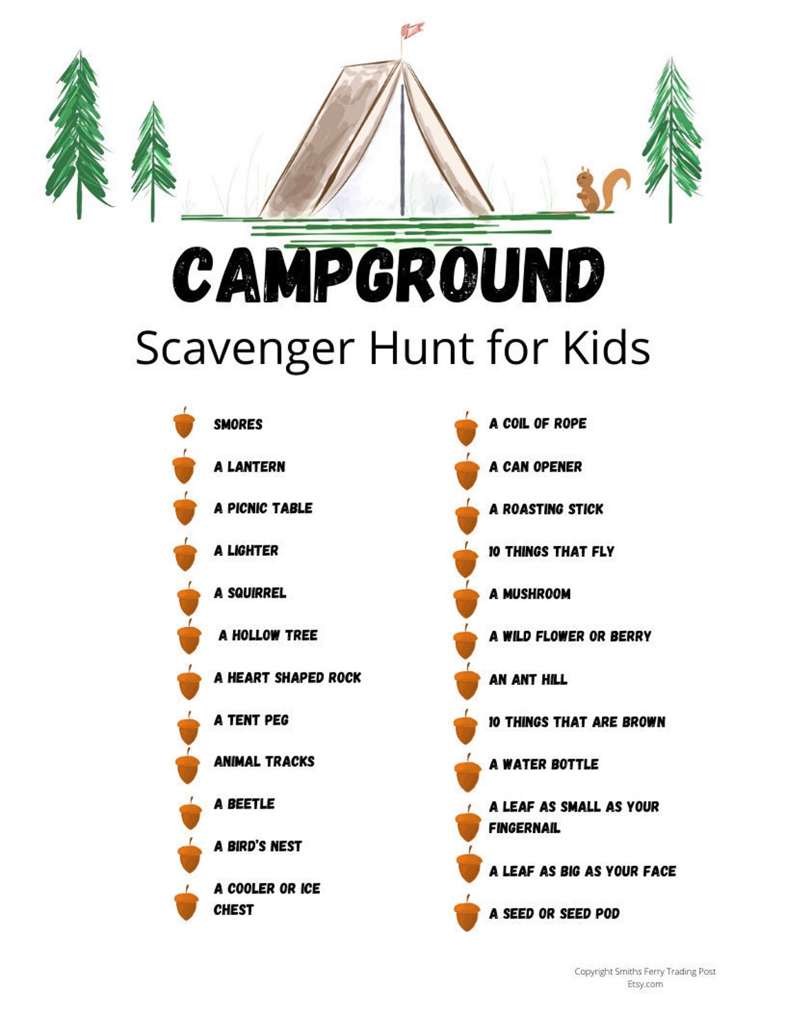 Campground Scavenger A Hunt For Kids instant DOWNLOAD Etsy campground-scavenger-a-hunt-for-kids-instant-download-etsy