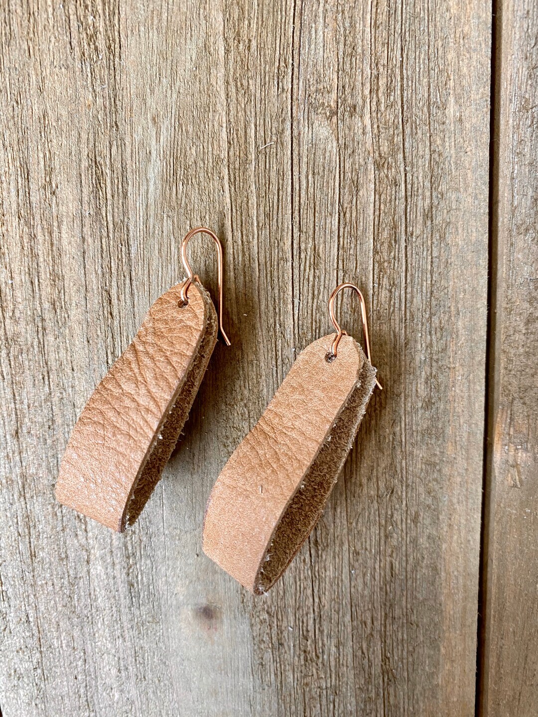 Leather Loop Earrings - Etsy