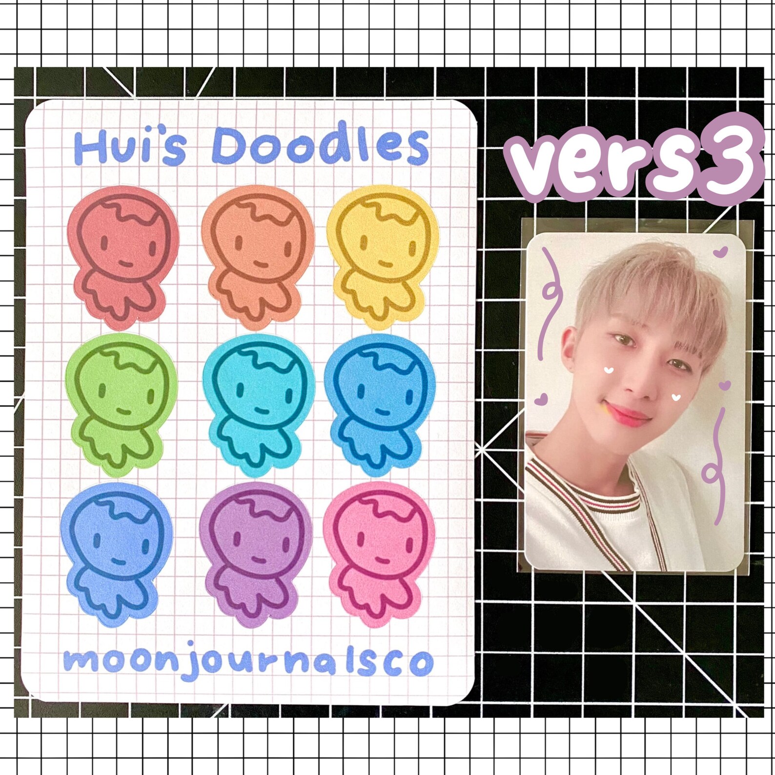 Hui pentagon Doodles Sticker Sheet kpop - Etsy
