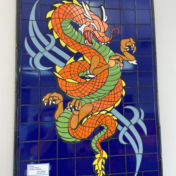 Dragon Tile Mosaic Wall Art - Etsy