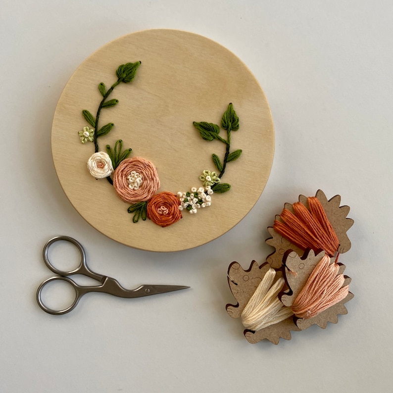 Wood Embroidery Disk spring Flowers Perforated - Etsy