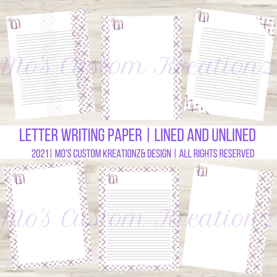 Printable Stationery Paper| Digital Download Stationery| 8.5 X 11 ...